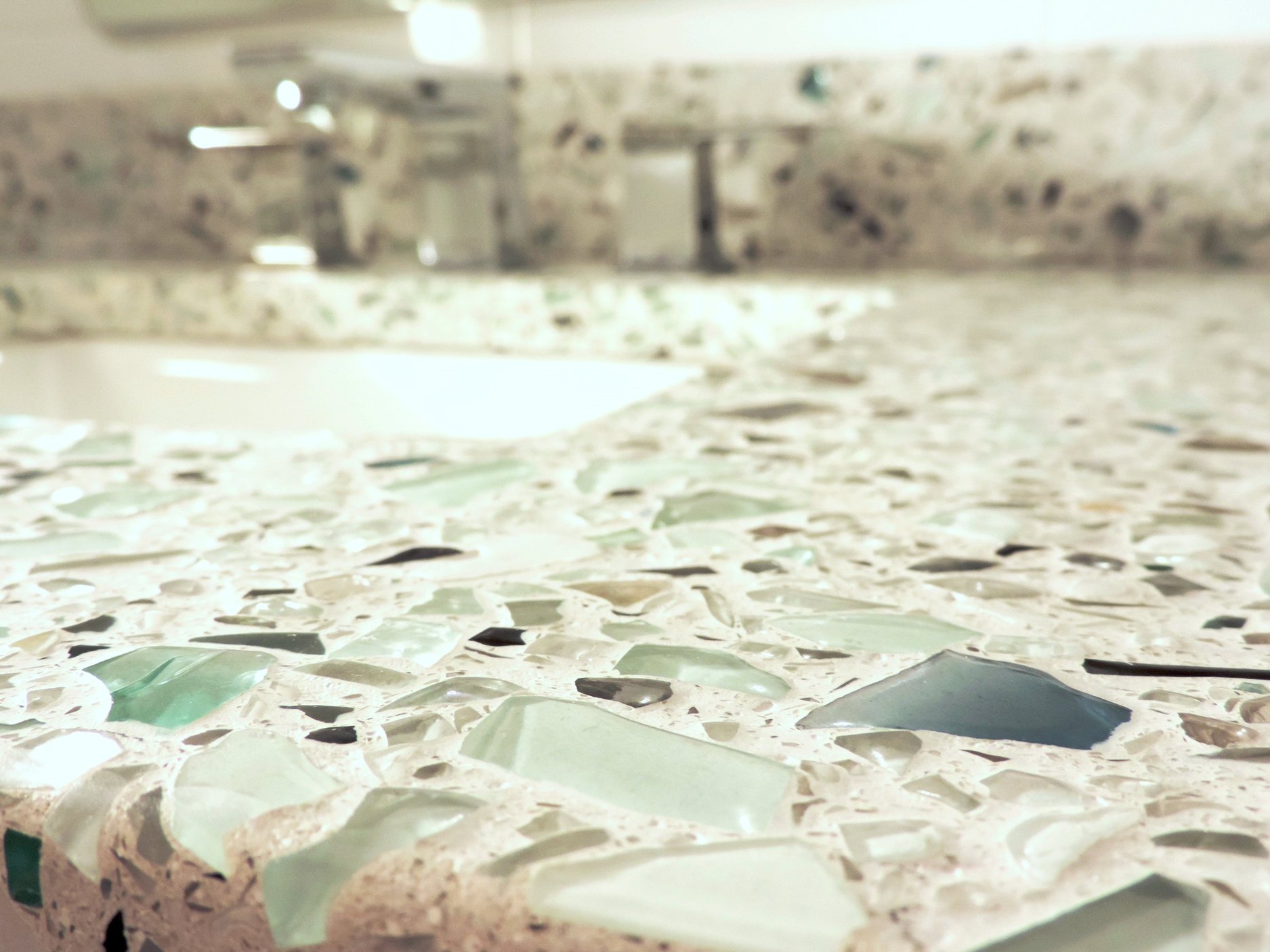 Introducing Sea Pearl, The Crushed Glass Countertop with the Feel of A ...